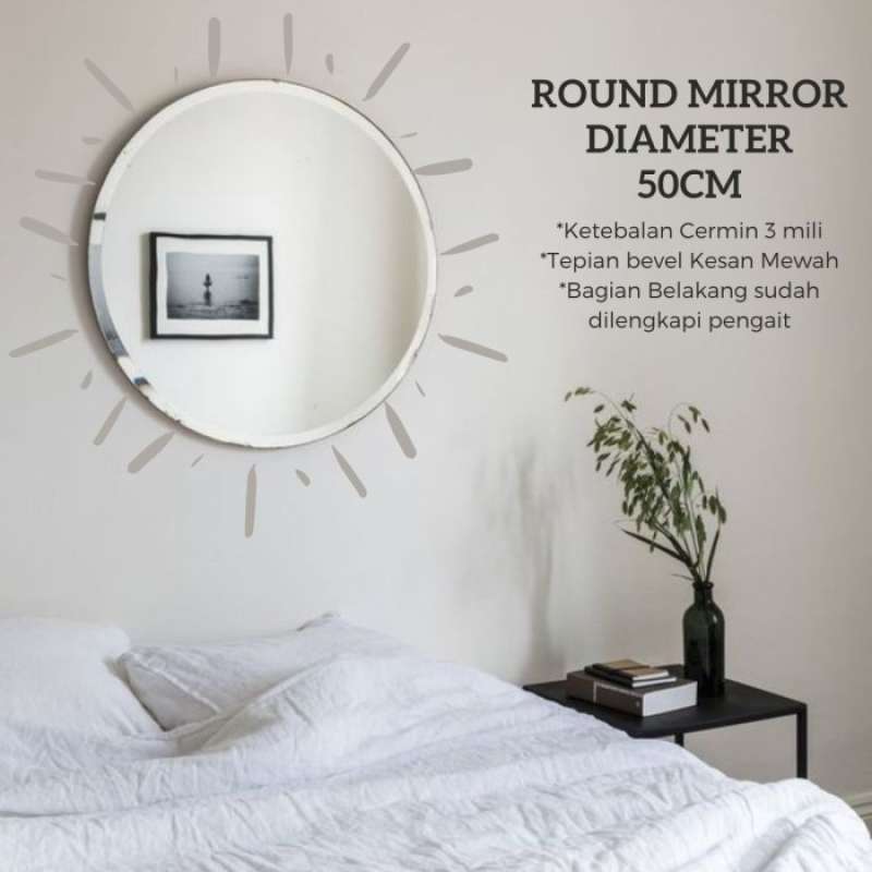 Promo Round Mirror D 50 Cermin Aesthetic Kaca Bulat Diskon 33% Di ...