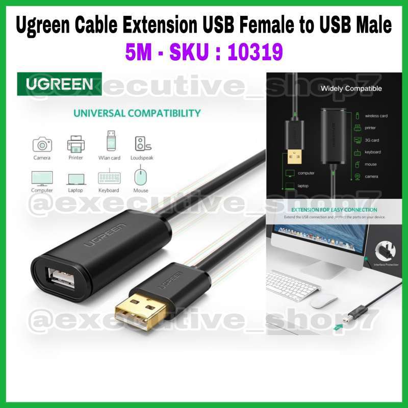 Jual Ugreen Cable Extension USB Female to USB Male - 5M - SKU 10319 ...