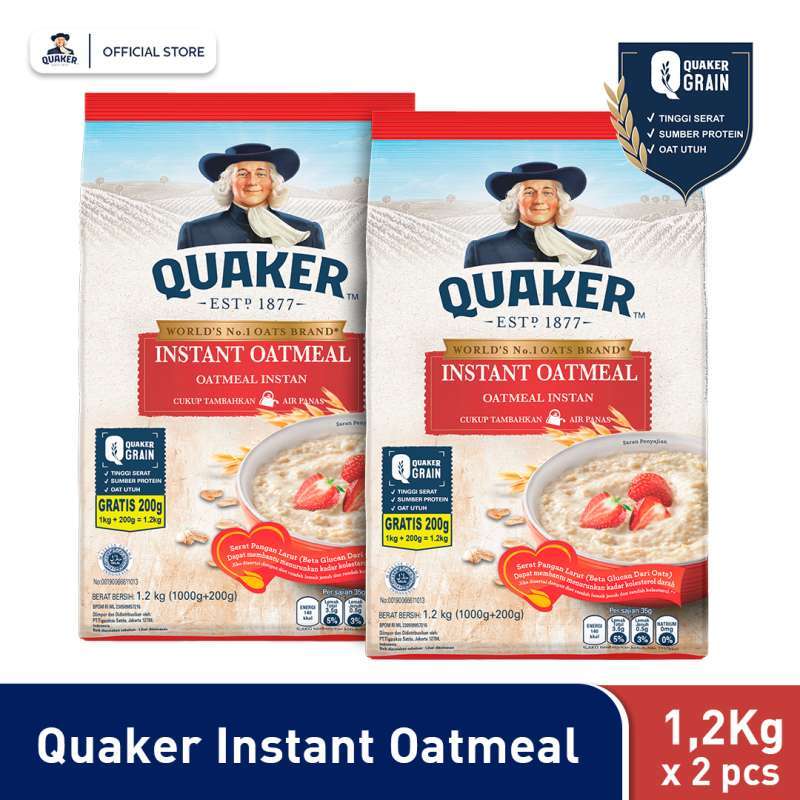 Promo Quaker Instant Oatmeal 2400 G Twinpack [2 Pcs] Diskon 8% Di ...