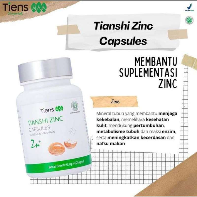 Promo Tiens Zinc Capsule Original | Zinc Kapsul Tiens | Penggemuk Badan ...