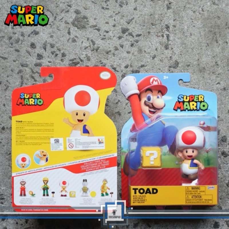 Promo Super Mario Toad 4 With ? Block Action Figure Poseable Artikulasi ...