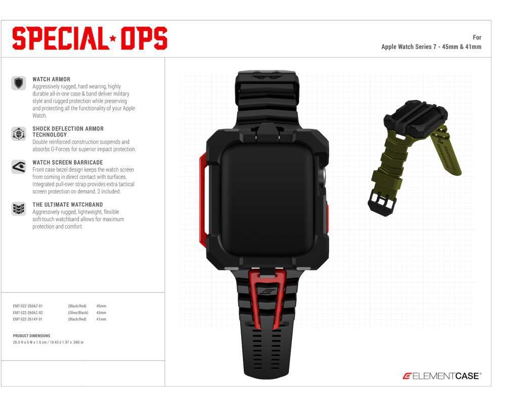 Jual Apple Watch Band Series 7 8 9 45mm Casing Strap Element Case ...