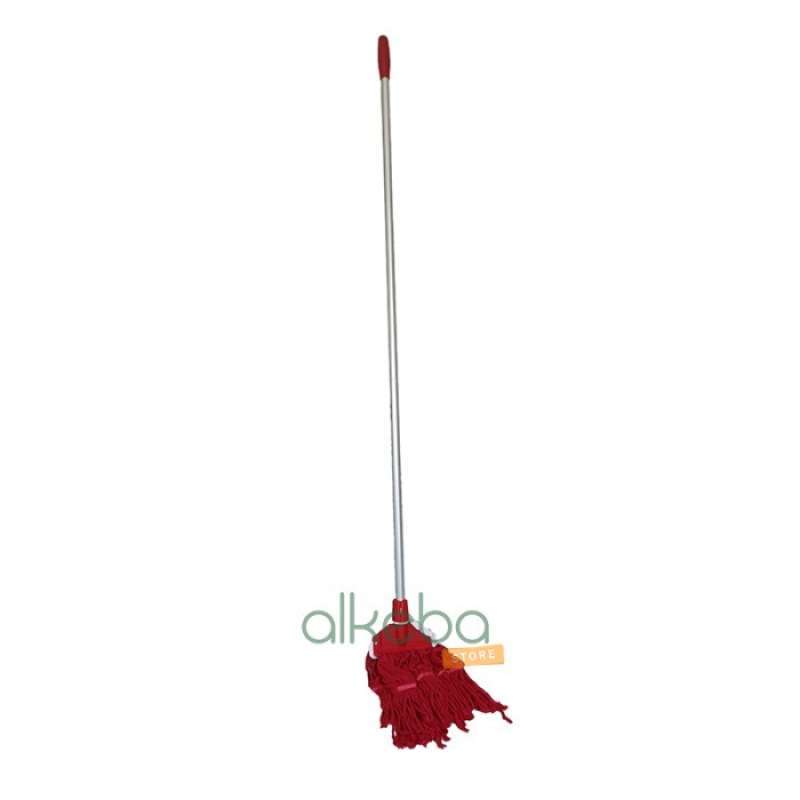 Promo Mop Pel Set Komplit Kain Merah / tongkat + frame mop + kain ...