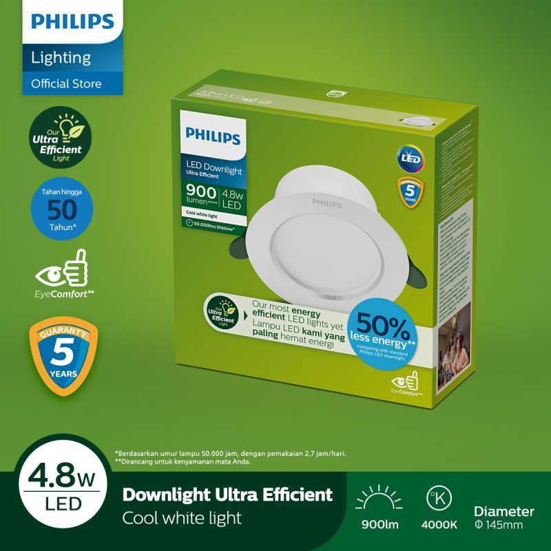 Promo Philips Downlight Ultra Efficient - 4.8w 4000k Coolwhite Diskon ...
