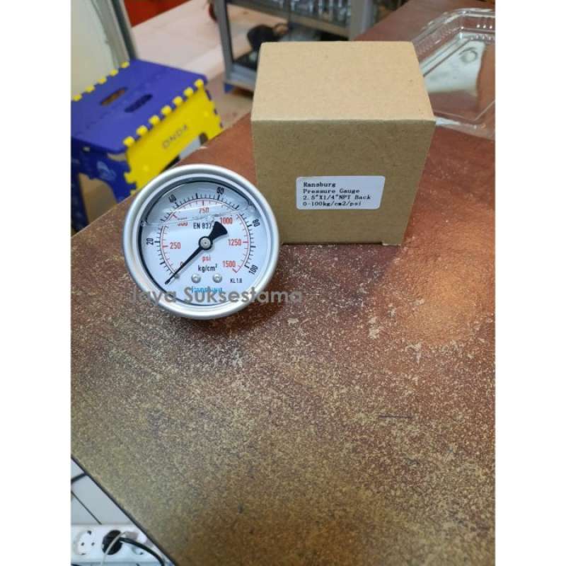 Promo Pressure Gauge / Manometer 2,5 inch 100 Bar (Kg/cm2) Ransburg ...