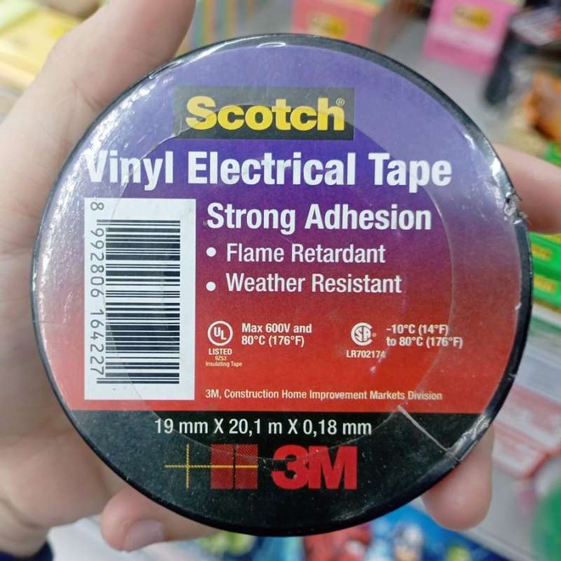 Jual 3m Scotch Pvc Isolasi Selotip Listrik 19 Mm X 20 M Insulation Tape ...