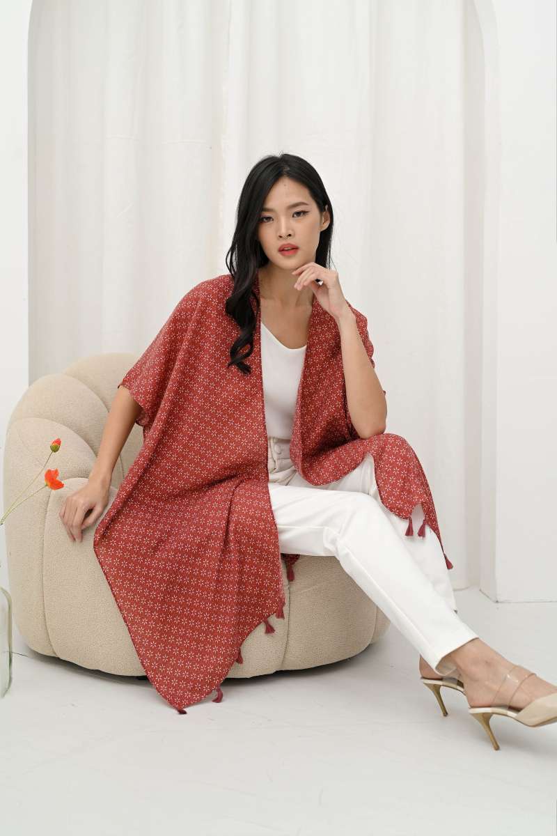 Jual Batik Ratu - Fara Outer In Red Outerfarared Outerfarared Di Seller ...