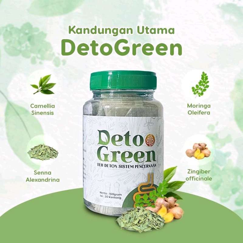 Jual Detogreen Teh Detox Pencernaan Usus Deto Green Tea Menurunkan ...