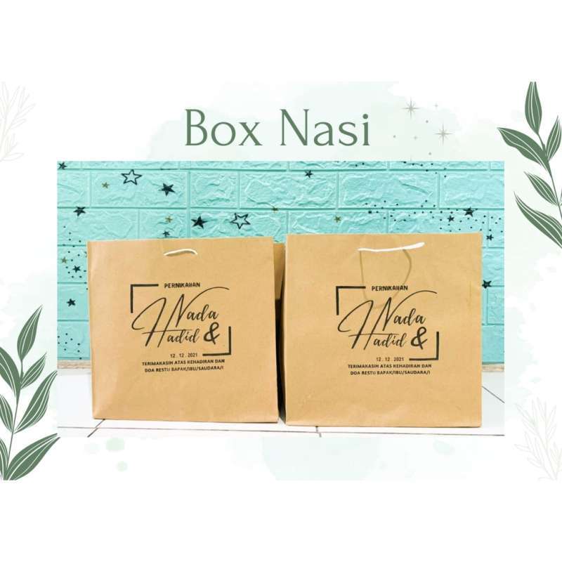 Jual Paper Bag Custom Box Nasi / Paperbag Custom Sablon Box Nasi / Tas ...