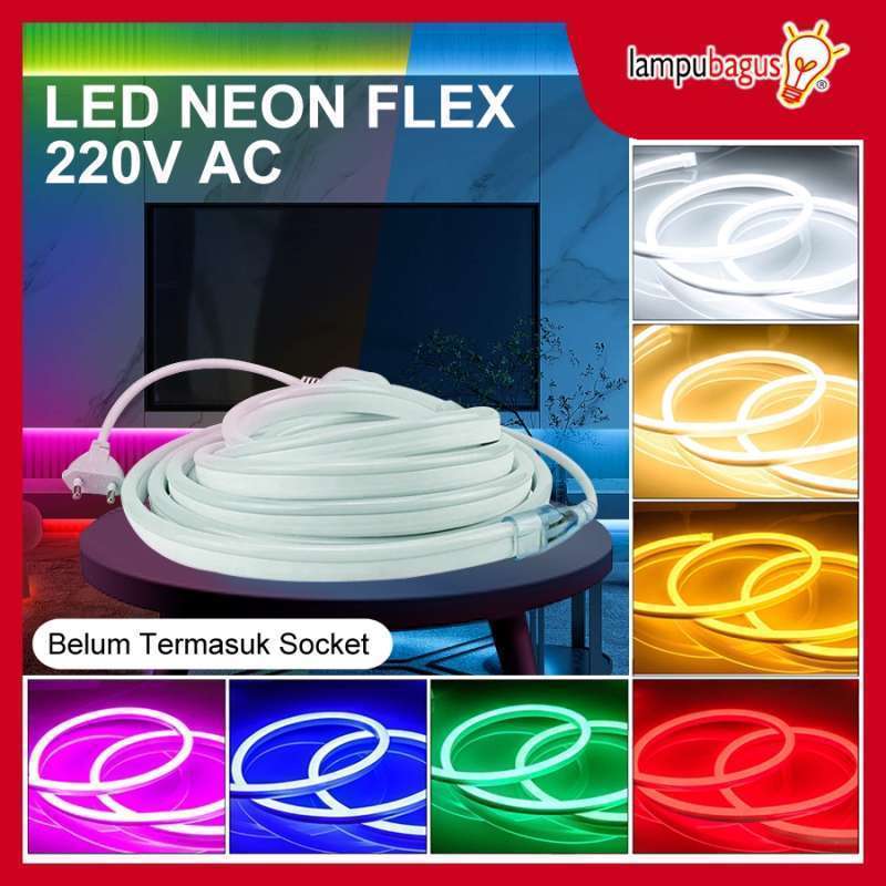 Promo Lampu LED Neon Flex Strip Light Flexible 220V IP65 Waterproof ...