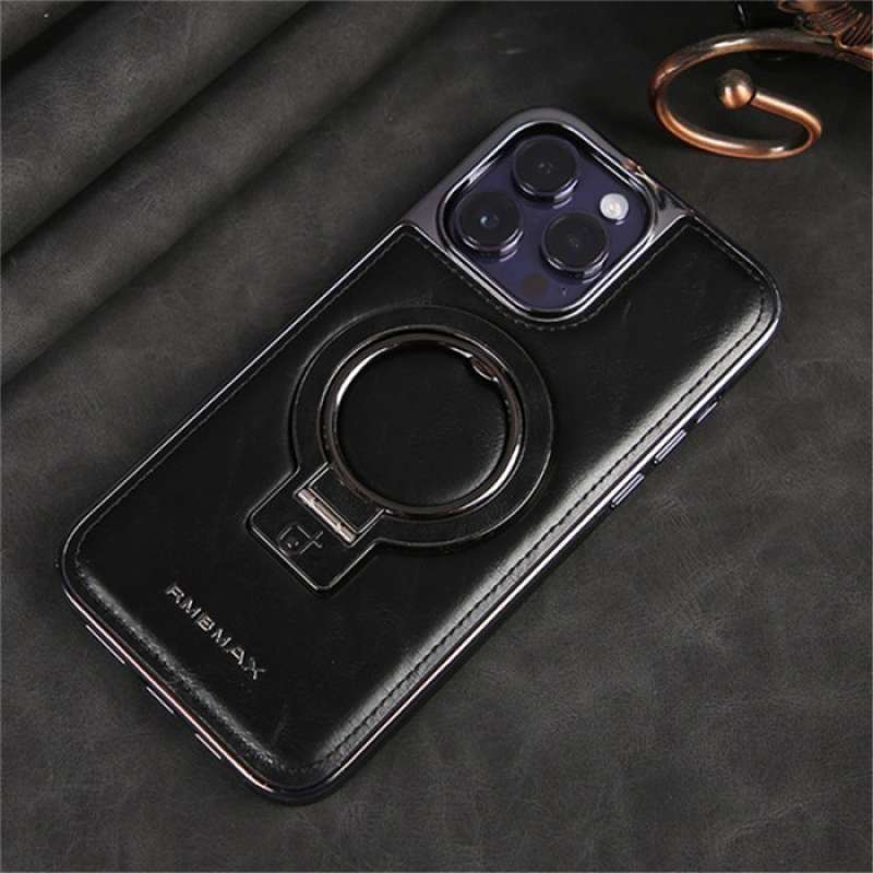 Promo iPhone 15 Pro Max MagSafe Stand Leather Back Case Cover Kulit ...