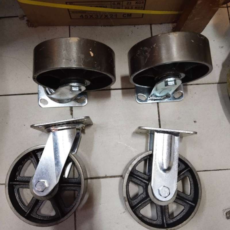 Promo Roda Besi Heavy Duty 6inch 2Hidup 2Mati Diskon 23% di Seller CV ...