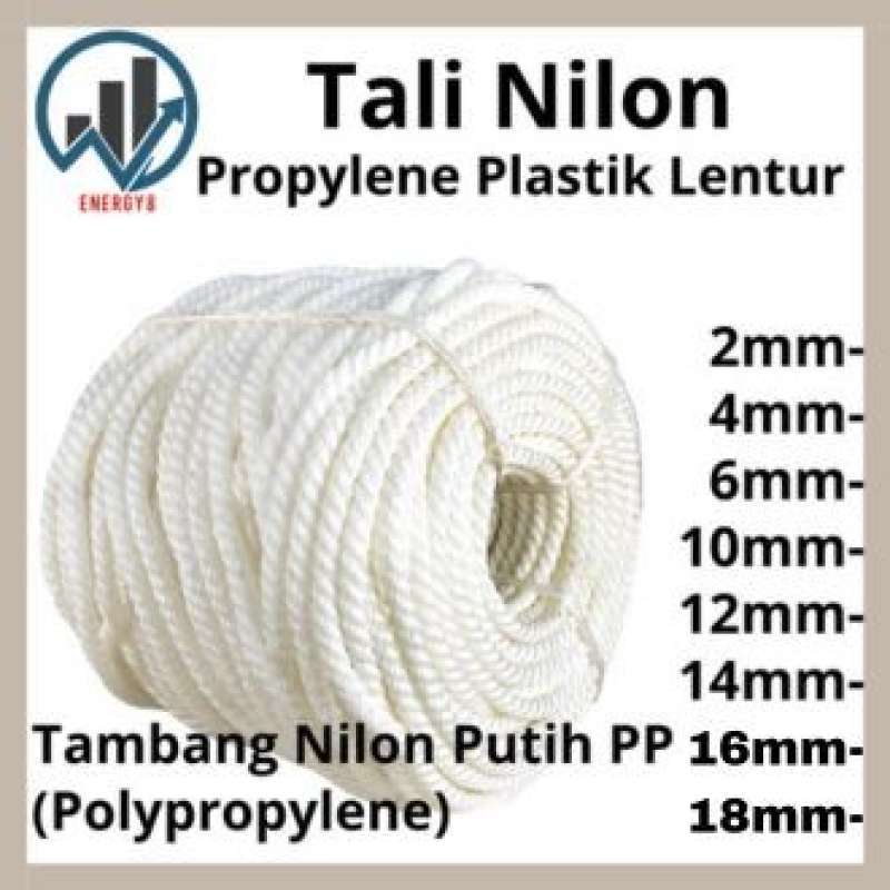 Promo TALI NILON 4mm - PROPYLENE PP PLASTIK LENTUR - TAMBANG PUTIH (PER ...