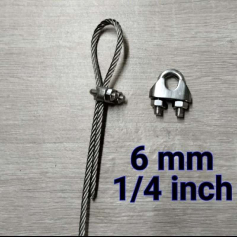 Promo 6mm Klem Clip Clamp Kawat Seling Sling Wire Rope Kualitas Boleh ...