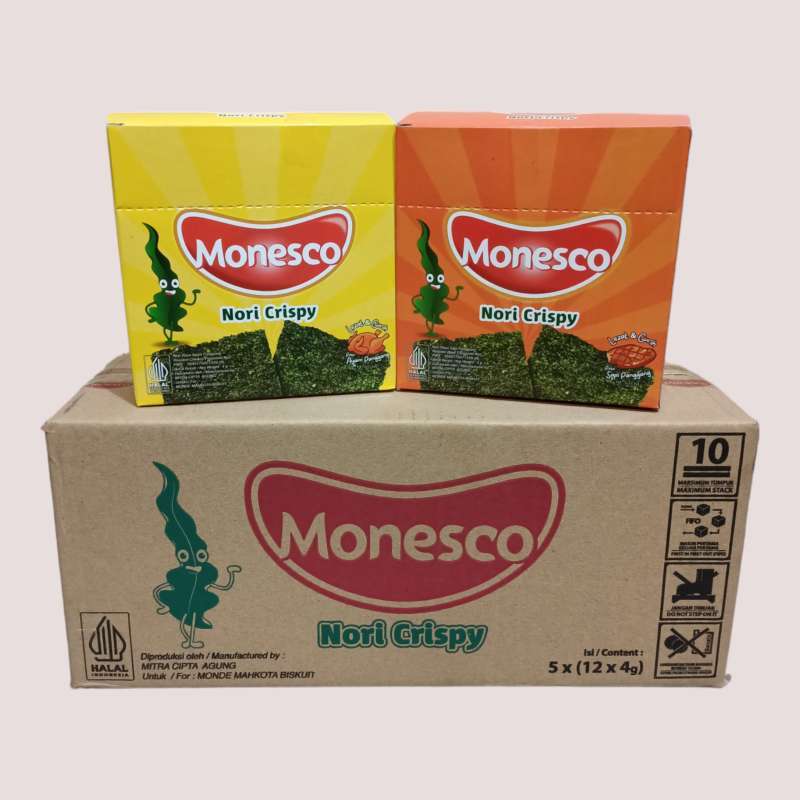 Jual Monde MONESCO Nori Crispy Rumput Laut 4gr [12 sachet/box] di ...
