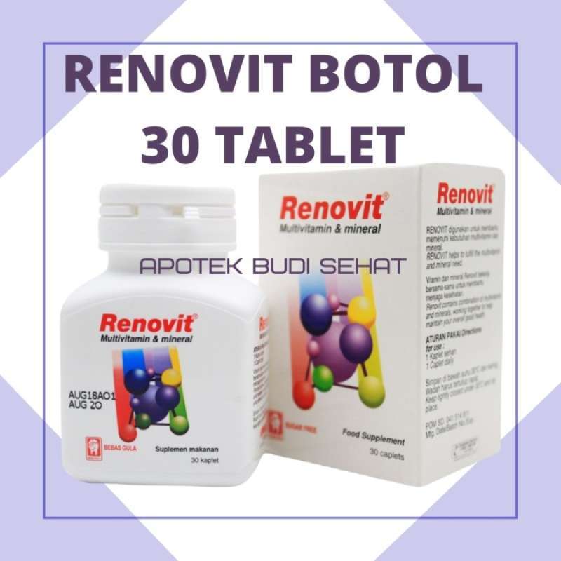 Promo Renovit Botol Isi 30 Kaplet Multi Vitamin Diskon 33% Di Seller ...