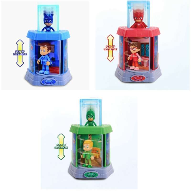 Promo PJ Masks Catboy Owlette Gekko Transformation Elevator Playset ...