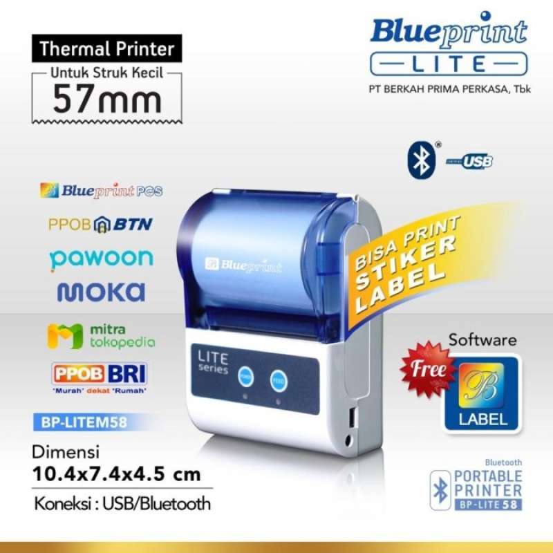 Promo 100% Produk Ori Printer Thermal 58 Lite58 Bluetooth Mini Struk ...