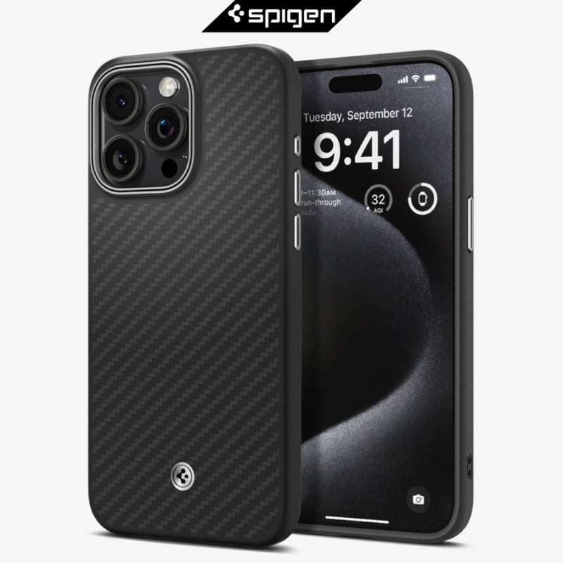 Jual ORIGINAL Case iPhone 15 Pro Max / 15 Pro Spigen ENZO Aramid Carbon ...