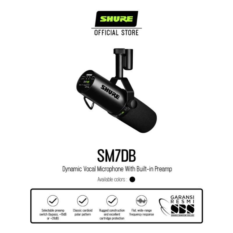 Jual Shure SM7DB Dynamic Vocal Microphone With Built-in Preamp di ...