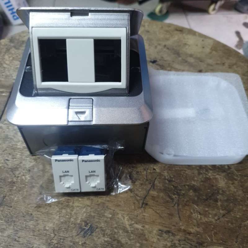 Promo POP UP FLOOR OUTLET DUPLEX PANASONIC CAT6 + BLANK CHIP KOSONG ...
