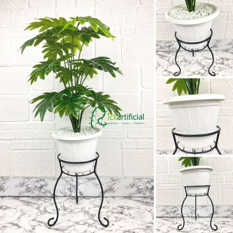 Promo Pohon Daun Monstera Jari X18 Semi Latex Artificial Standing ...