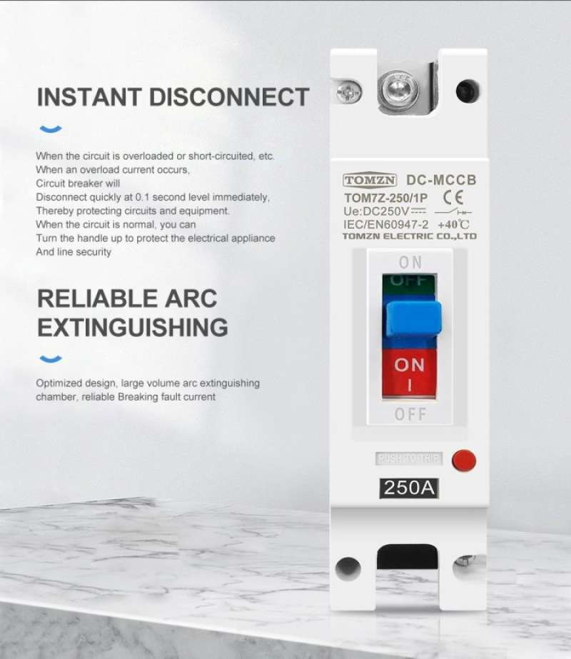 Promo MCCB DC 1P 200A 250V Molded Case Circuit Breaker Panel Surya PLTS ...