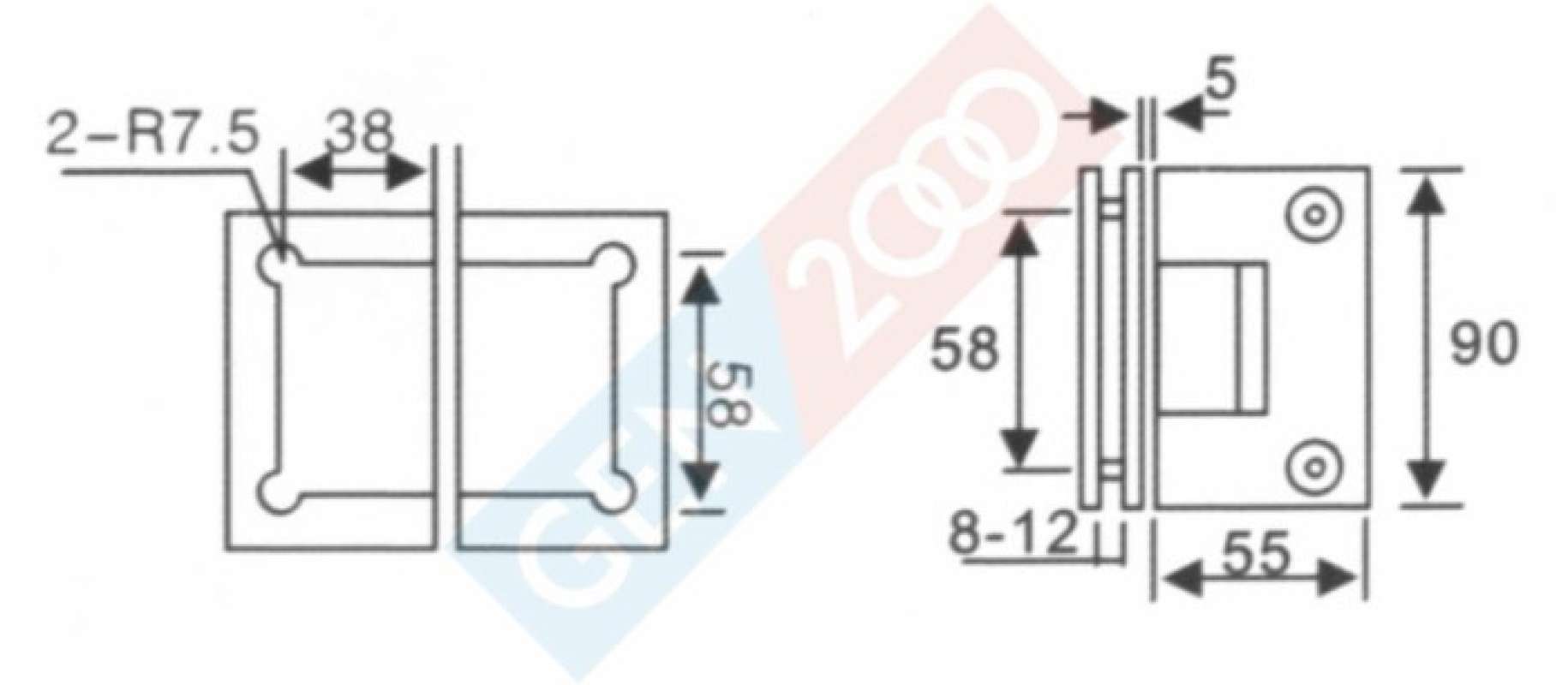 Promo Engsel Pintu Kaca Shower 90 Degree Glass to Glass Shower Hinge GANIX Diskon 23% di Seller ...