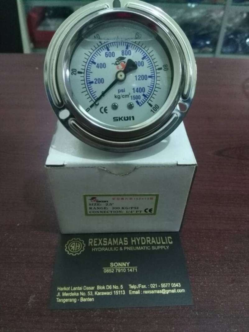Promo PRESSURE GAUGE / MANOMETER 2,5 PAYUNG MERK SKON 100 BAR Diskon 23 ...