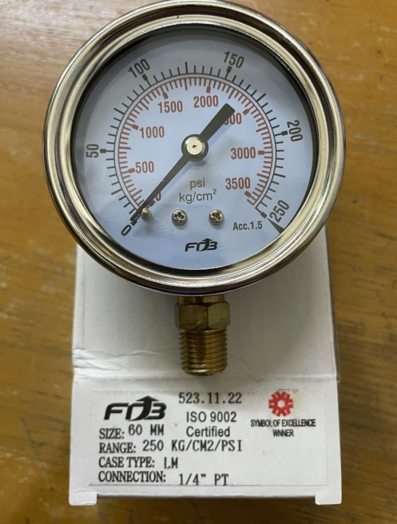 Promo FTB pressure gauge manometer 2,5 inchi 250 kg bar 3500 psi Diskon ...