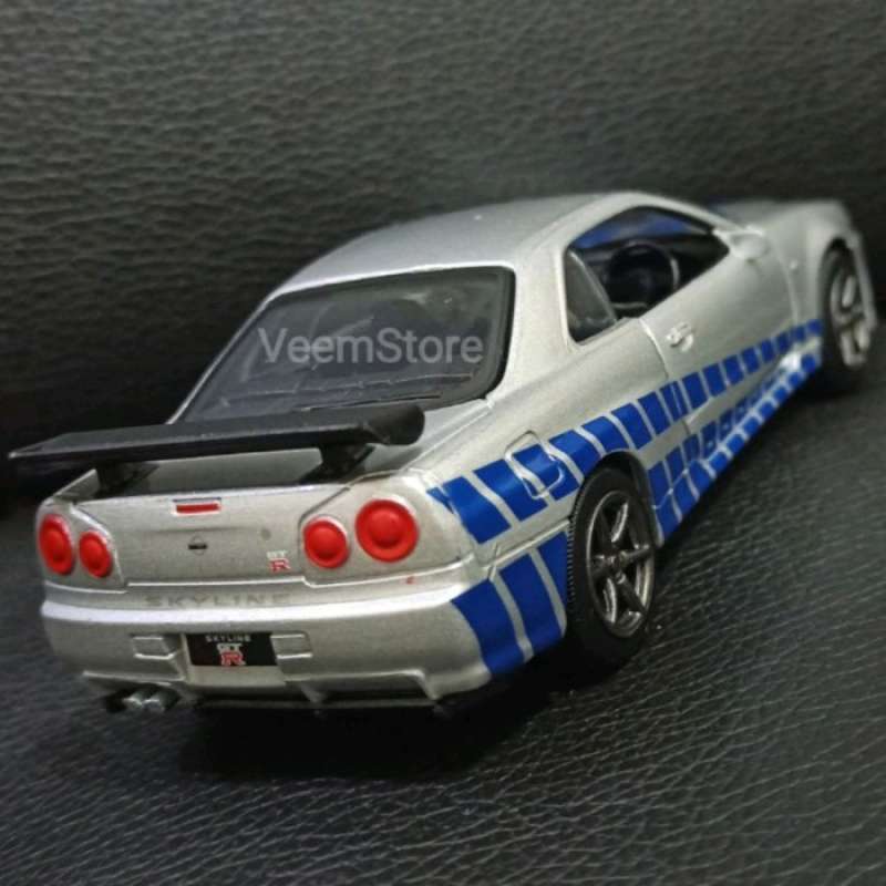 Promo Die Cast 1:36 Nissan Skyline GTR R34 Strip Biru Diskon 23% di ...
