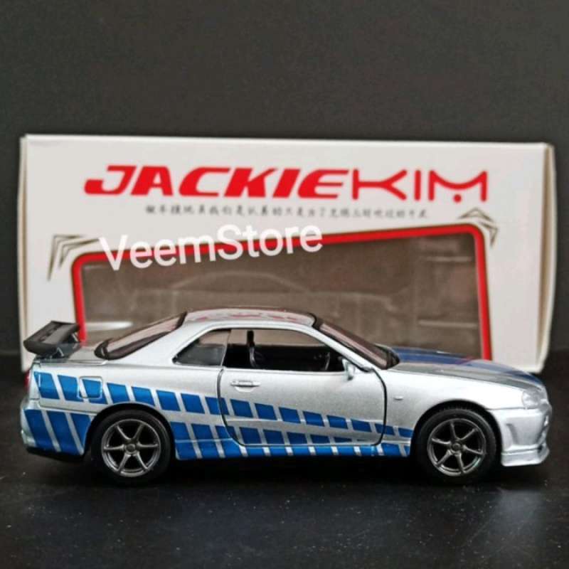 Promo Die Cast 1:36 Nissan Skyline GTR R34 Strip Biru Diskon 23% di ...