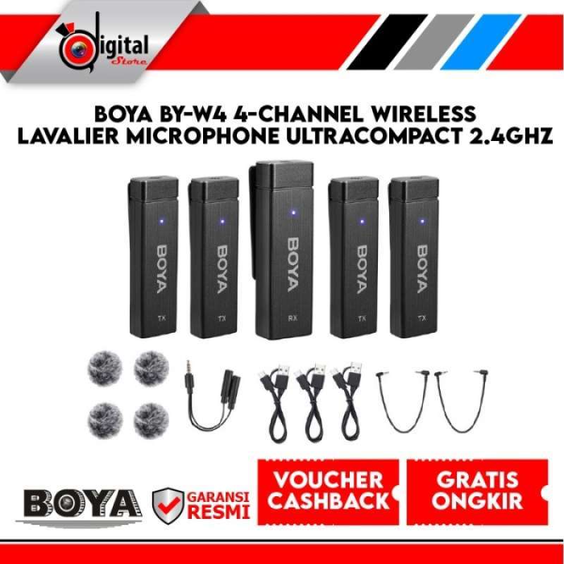 Promo BOYA BY-W4 4-Channel Wireless Lavalier Microphone Ultracompact 2 ...