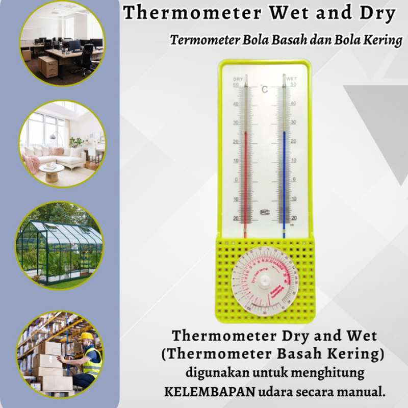 Promo Thermometer Wet and Dry Termometer Bola Basah dan Bola Kering ...