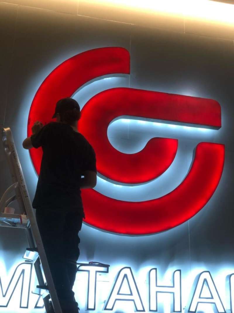 Promo Neon box custom 40 cm dua sisi free breket besi tembok Diskon 23% ...