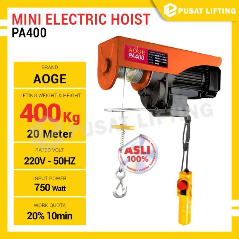Promo Katrol Listrik 400 Kg Electric Hoist 20 Meter Mini Hoist PA 400 ...