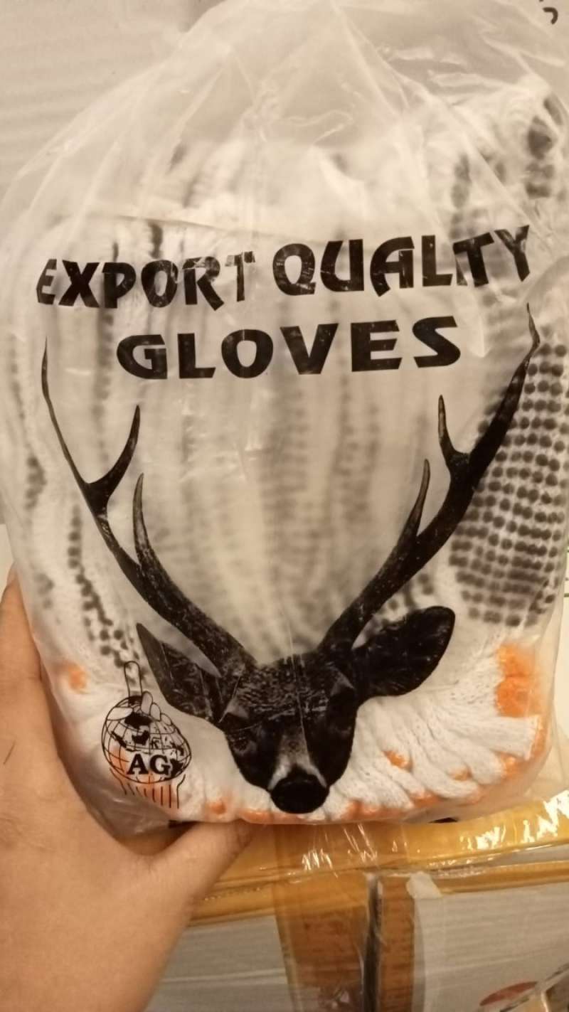 Promo Sarung Tangan Bintik Dot /doting Hitam Kuning 5 Benang Cap Rusa ...