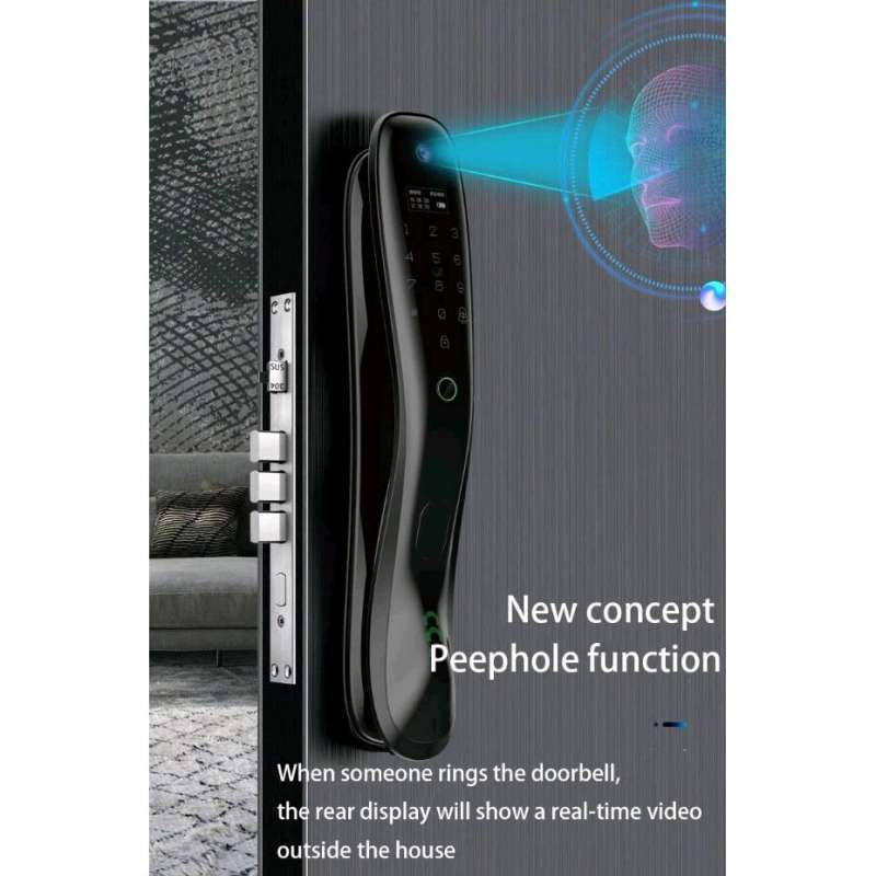 Jual Smart Door Lock Face Recognition Fingerprint Password Key - A-51 ...