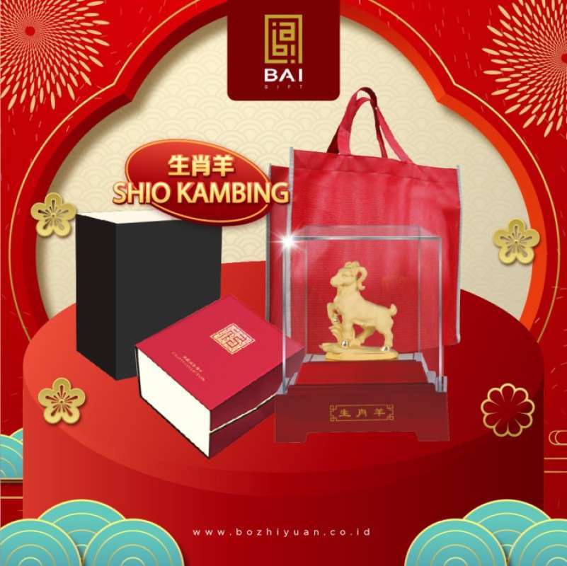 Promo Pajangan Patung Shio Kambing/Domba Lapis Emas 24k Patung ...