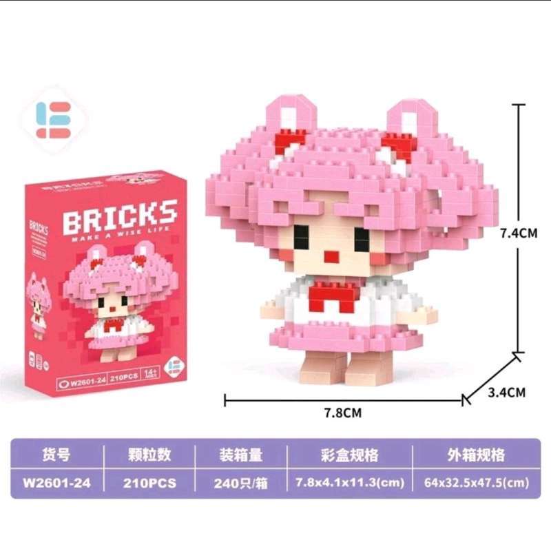 Jual Bricks Nano Blocks Sanrio Sailormoon Usagi Tsukino Chibimoon ...