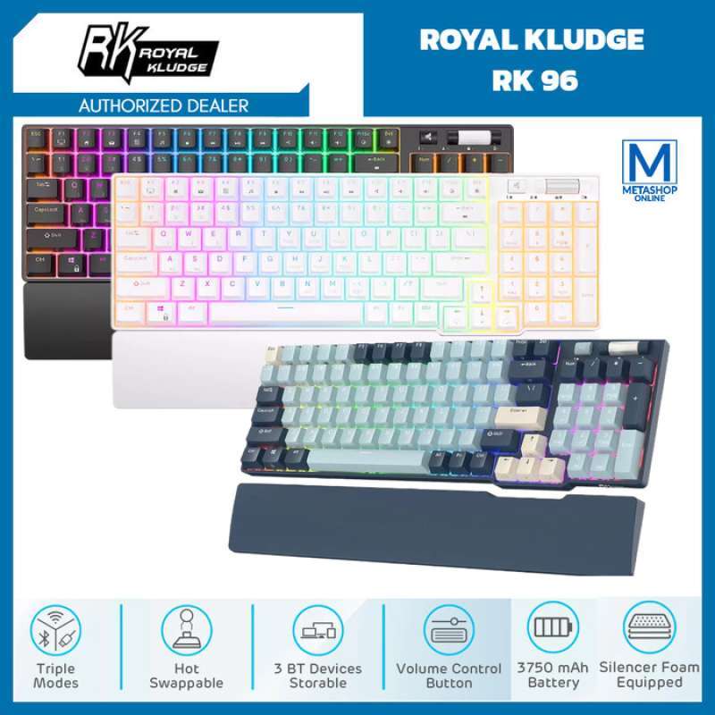 Promo ROYAL KLUDGE RK96 WIRELESS MECHANICAL KEYBOARD GAMING RGB HOTSWAP ...