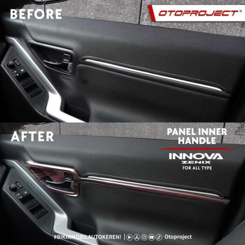 Jual Panel Inner Handle Toyota Innova Zenix Otoproject - Piano Black Di ...
