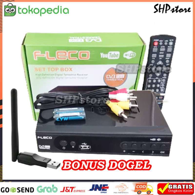 Promo NEW DVB FLECO STB T2 Set Top Box Terrestrial HD BONUS DOGEL WIFI Diskon 23% di Seller ...