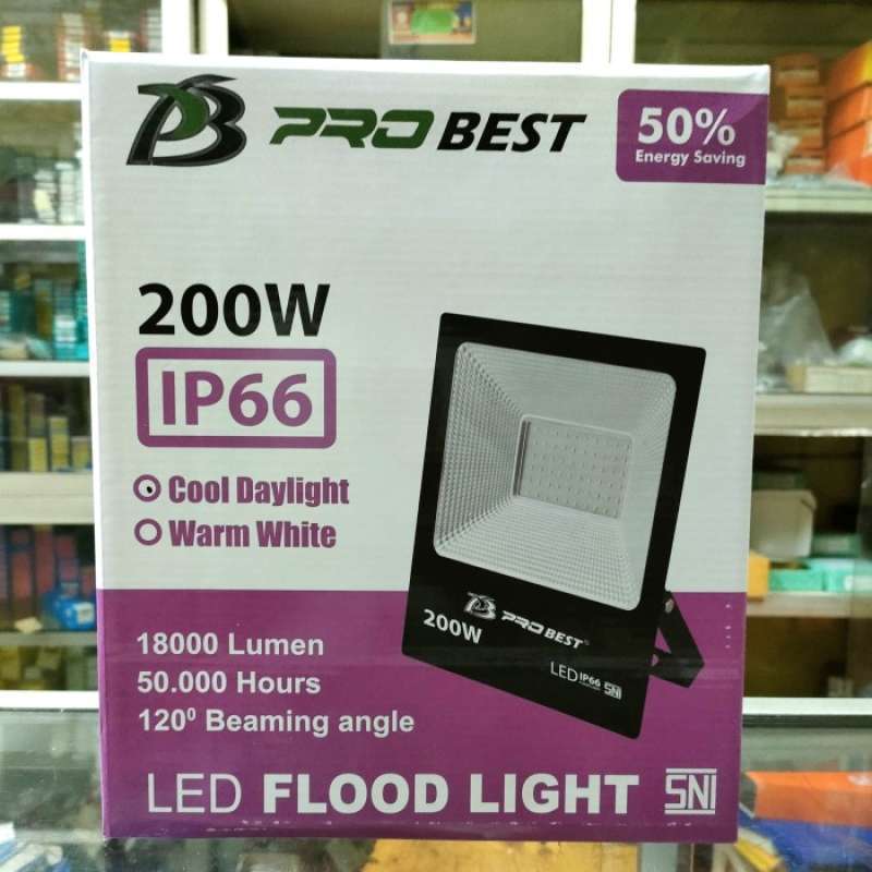 Promo Lampu Sorot LED 200W IP66 FLOOD LIGHT putih Diskon 23% di Seller ...