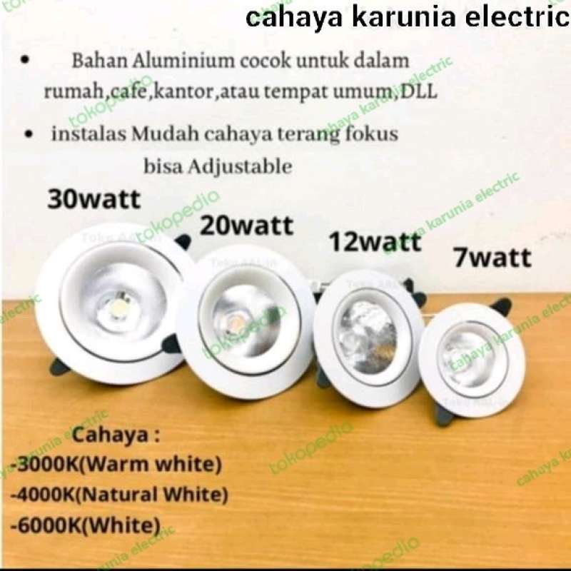 Promo lampu downlight COB LED plafon 7watt , 12 watt , 20 watt , 30 watt Diskon 23% di Seller ...