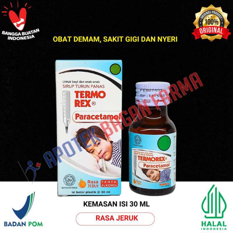 Jual Termorex Demam Syrup Anak Rasa Jeruk 30ml 60ml - Termorex Syr 60ml ...
