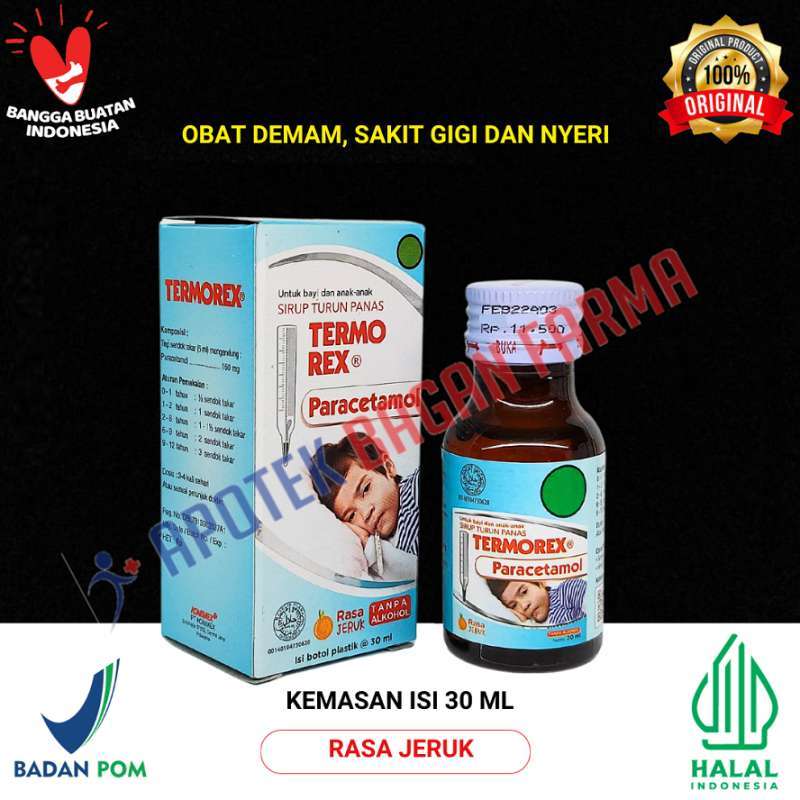 Jual Termorex Demam Syrup Anak Rasa Jeruk 30ml 60ml - Termorex Syr 60ml ...