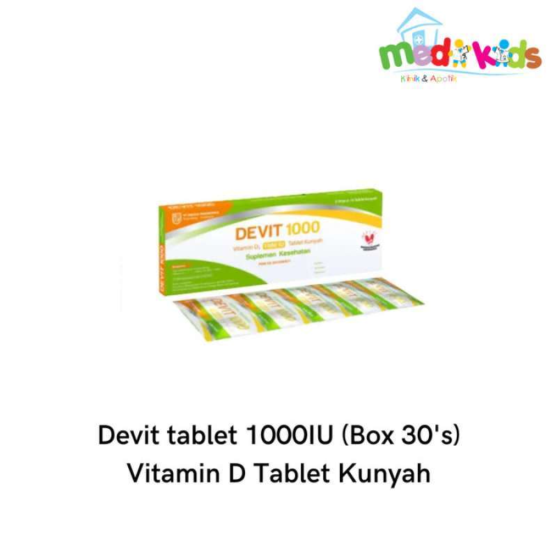 Promo Vitamin D3 DEVIT 1000 IU Tablet Kunyah Vit D Box isi 30 Tablet ...
