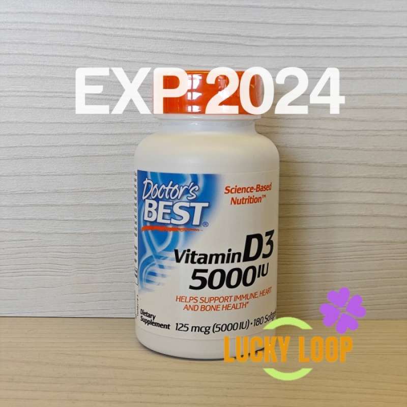 Promo Doctor's Best Vitamin D3 5000 IU 180 Softgels Vit D3 5000 IU Diskon 33% di Seller Himama ...