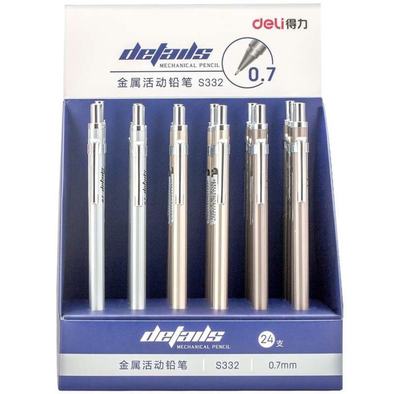 Jual Deli Pensil Mekanik Besi 0.7mm 3 Warna Fashion S332 Di Seller ...